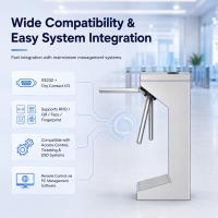 China Industrial-Grade Tripod Turnstile Gate with Anti-Collision Protection for High-Traffic Access Control for sale