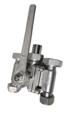 China OEM Cryogenic Three Way Ball Valve Stainless Steel With Burst Disk for sale