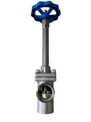 China Arman Stainless Steel Manual Cryogenic Long Shaft Angle Globe Valve DN32 for sale