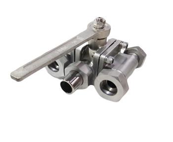 China DN25 Cryogenic Three Way Ball Valve Stainless Steel with Burst Disk for -196°C to +65°C Applications for sale
