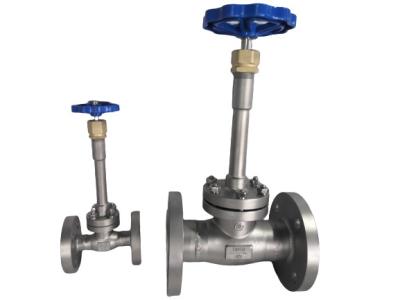 China LNG LN2 LAr2 Flange Type Long Stem Cryogenic Globe Valve for sale