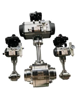 China LNG LO2 Pneumatic Cryogenic Ball Valve DN10-100mm PN16 to PN40 -196°C to +80°C Temperature Range for sale