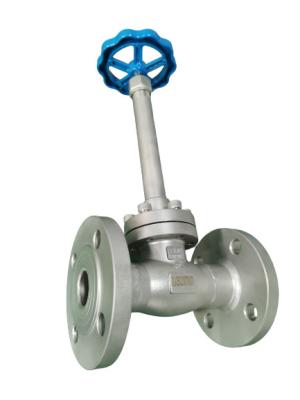 China Flange Type Long Stem Cryogenic Globe Valve Stainless Steel Material for sale