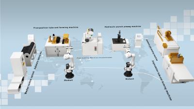 China Customized Robot Pipe Processing Line with Bending Cutting Punching Chamfering Forming 5 Station for sale