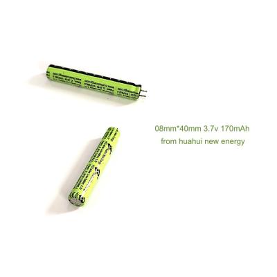 China 3.7V Lithium Cylindrical Cells 0840 170mAh Li Ion Super Capacitor Battery For Earphone for sale