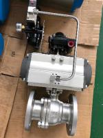 China Pneumatic Control Flange Type Stainless Steel Ball Valve Double Acting Spring Return 2-8 Bar 90° Rotation for sale