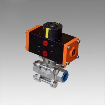 China Stainless Steel Pneumatic Ball Valve with Double Action Spring Return - 2-8 Bar Working Pressure, 0-90° Rotation for sale