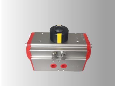 China 90 Degree Rack Pinion Pneumatic Actuator 2-8bar Aluminum Alloy Silver Body for sale