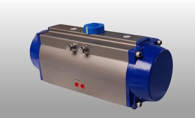China 90° Rack and Pinion Pneumatic Actuator with 2-8 Bar Pressure Range and Adjustable Stops for Valve Control for sale