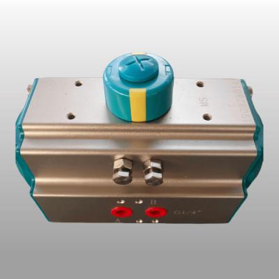 China AT Series Double Action Pneumatic Actuator 32-400mm Aluminum Alloy Rack Pinion Type 2-8 Bar for sale