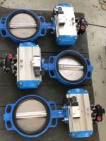 China Wafer Butterfly Valve with Double-Acting Pneumatic Actuator DN25-DN1000 2-8 Bar Pressure Range for sale