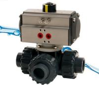 China AT Series Pneumatic Actuator UPVC Ball Valve 2-8 Bar Explosion Proof with ISO5211 Connection for sale