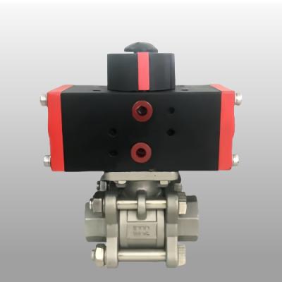 China SS304 Pneumatic Actuated Ball Valve with BSP Thread - 2-8bar Working Pressure, 0-90° Rotation Angle for sale