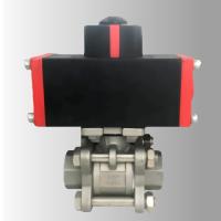 China SS304 Pneumatic Actuated Ball Valve with BSP Thread - 2-8bar Working Pressure, 0-90° Rotation Angle for sale