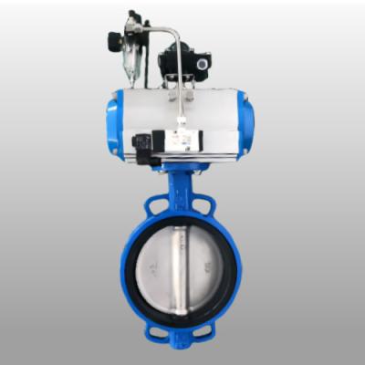 China Double Acting Pneumatic Butterfly Valve DN25-DN1000 PN10-16 with Ductile Iron Body and EPDM Seat for sale