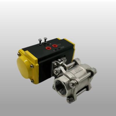 China Stainless Steel Ball Valve with Pneumatic Actuator 2-8 Bar Working Pressure 0-90 Degree Rotation for sale