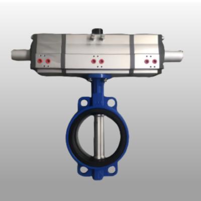 China 3 Position Pneumatic Rotary Actuator Double Acting Aluminum 3 Way Valve Actuator 2-8 Bar 90° Rotation for sale
