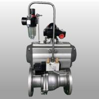 China Pneumatic Control Flange Type Stainless Steel Ball Valve Double Acting Spring Return 2-8 Bar 90° Rotation for sale