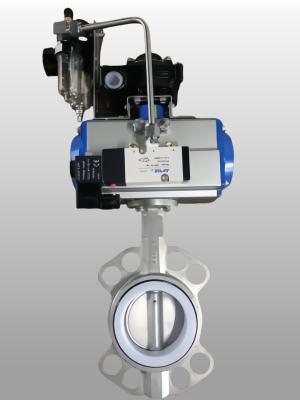 China Double Acting Pneumatic Butterfly Valve DN25-DN1000 PN10-16 with ISO5211 Compliant Actuator for sale