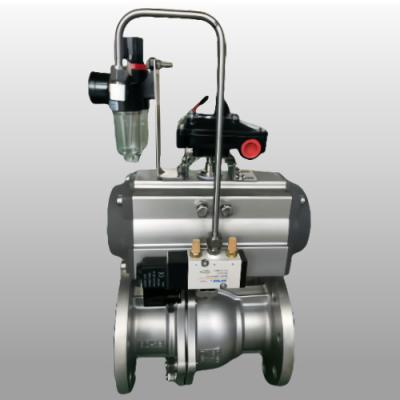 China Spring Return Pneumatic Actuator Ball Valve 2-8 Bar Working Pressure 90° Rotation Aluminum Body for sale