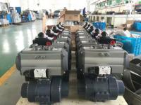 China AT Series Pneumatic Actuator UPVC Ball Valve 2-8 Bar Explosion Proof with ISO5211 Connection for sale