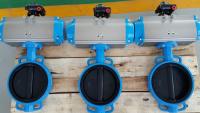 China Industrial Pneumatic Wafer Butterfly Valve with Double Action Actuator - 2-8 Bar Working Pressure, 0-90° Rotation for sale