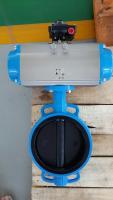 China Industrial Pneumatic Wafer Butterfly Valve with Double Action Actuator - 2-8 Bar Working Pressure, 0-90° Rotation for sale