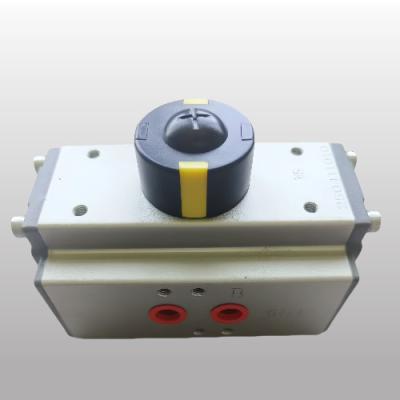 China AT040 Aluminum Pneumatic Actuator - 0.3-0.8MPa Double Action Mini Valve Actuator with 90° Rotation for sale