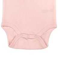 China Pink Soft Cotton Knitted Round Neck Snap Button Baby Rompers for 0-24 Months Summer for sale