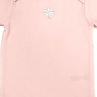 China Pink Soft Cotton Knitted Round Neck Snap Button Baby Rompers for 0-24 Months Summer for sale