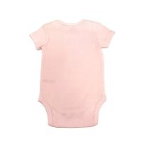 China Pink Soft Cotton Knitted Round Neck Snap Button Baby Rompers for 0-24 Months Summer for sale