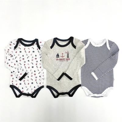 China Unisex Snap Button Closure Organic Cotton Infants Long Sleeve Bodysuit Baby Clothes Romper 0-36 Months for sale