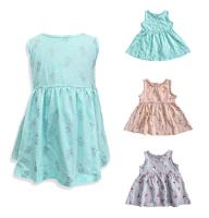 China OEM 100% Cotton Baby Girl Midi Dress Sleeveless A-Line Breathable Anti Wrinkle Birthday for sale