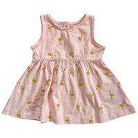 China OEM 100% Cotton Baby Girl Midi Dress Sleeveless A-Line Breathable Anti Wrinkle Birthday for sale