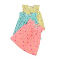 China OEM Cotton Carton Pattern Off-Shoulder Sleeveless Midi Dress for Toddler Girls Size 2-6 for sale