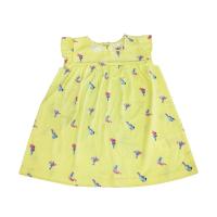 China OEM Cotton Carton Pattern Off-Shoulder Sleeveless Midi Dress for Toddler Girls Size 2-6 for sale