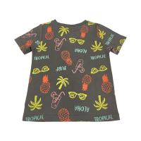 China Custom 100% Cotton Organic Baby T-Shirts Round Neck Short Sleeve for Ages 0-3 Years for sale