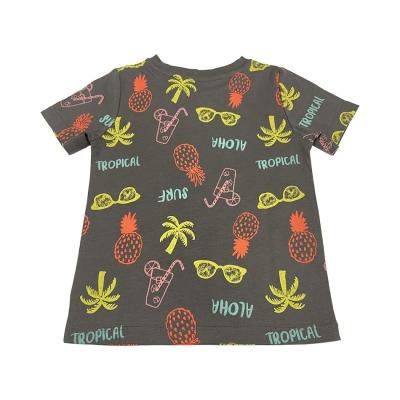 China Custom 100% Cotton Organic Baby T-Shirts Round Neck Short Sleeve for Ages 0-3 Years for sale