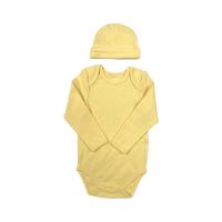 China Organic Cotton Baby Romper Bodysuit 3-6 Months Snap Button with Cap Summer for sale