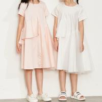 China Knee Length Layered Tulle Baby Girl Dress Short Sleeve O Neck for Birthday Party for sale