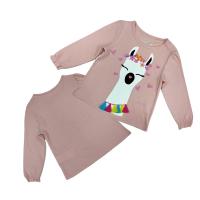 China 100% Cotton Baby Girl Tshirt Jersey Fabric Crewneck Button Pullover for Infant Toddlers Size 6M-3Y for sale