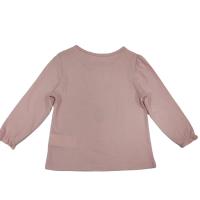 China 100% Cotton Baby Girl Tshirt Jersey Fabric Crewneck Button Pullover for Infant Toddlers Size 6M-3Y for sale