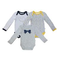 China Custom Baby Romper Set 100% Cotton Knitted Long Sleeve O Neck for 0-36 Months for sale