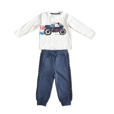 China 100% Cotton Drawstring Pants Kids Clothing Set Unisex Single Button Summer 2 Piece for sale