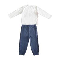 China 100% Cotton Drawstring Pants Kids Clothing Set Unisex Single Button Summer 2 Piece for sale