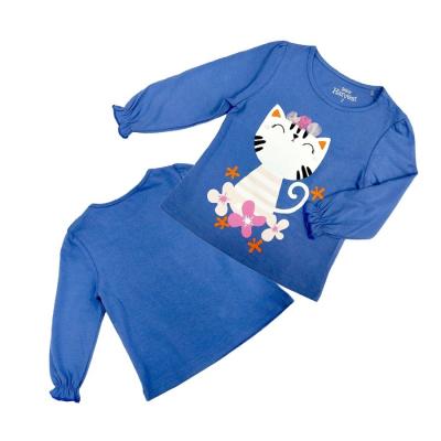 China Baby Girl 3D Flower Print Long Sleeve Crewneck Sweatshirt 100 Cotton Sizes 6M to 2Y for sale