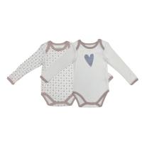 China Organic Cotton Baby Romper Long Sleeve Snap Button Bodysuit for Newborn Girls 0-36 Months for sale