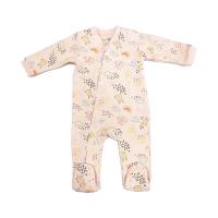 China Infant Toddler Pink Knitting Long Sleeve Bodysuit Romper 0-24 Months Cotton Polyester Zipper for sale