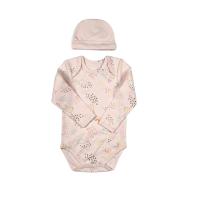 China Wholesale 100% Cotton Baby Bodysuit Romper Set 0-24 Months Summer Knitted Clothing with Cap for sale