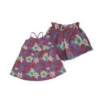 China Cotton Floral Kids Clothing Set for Girls England Style Sling Dress Suit Ages 2-10 for sale